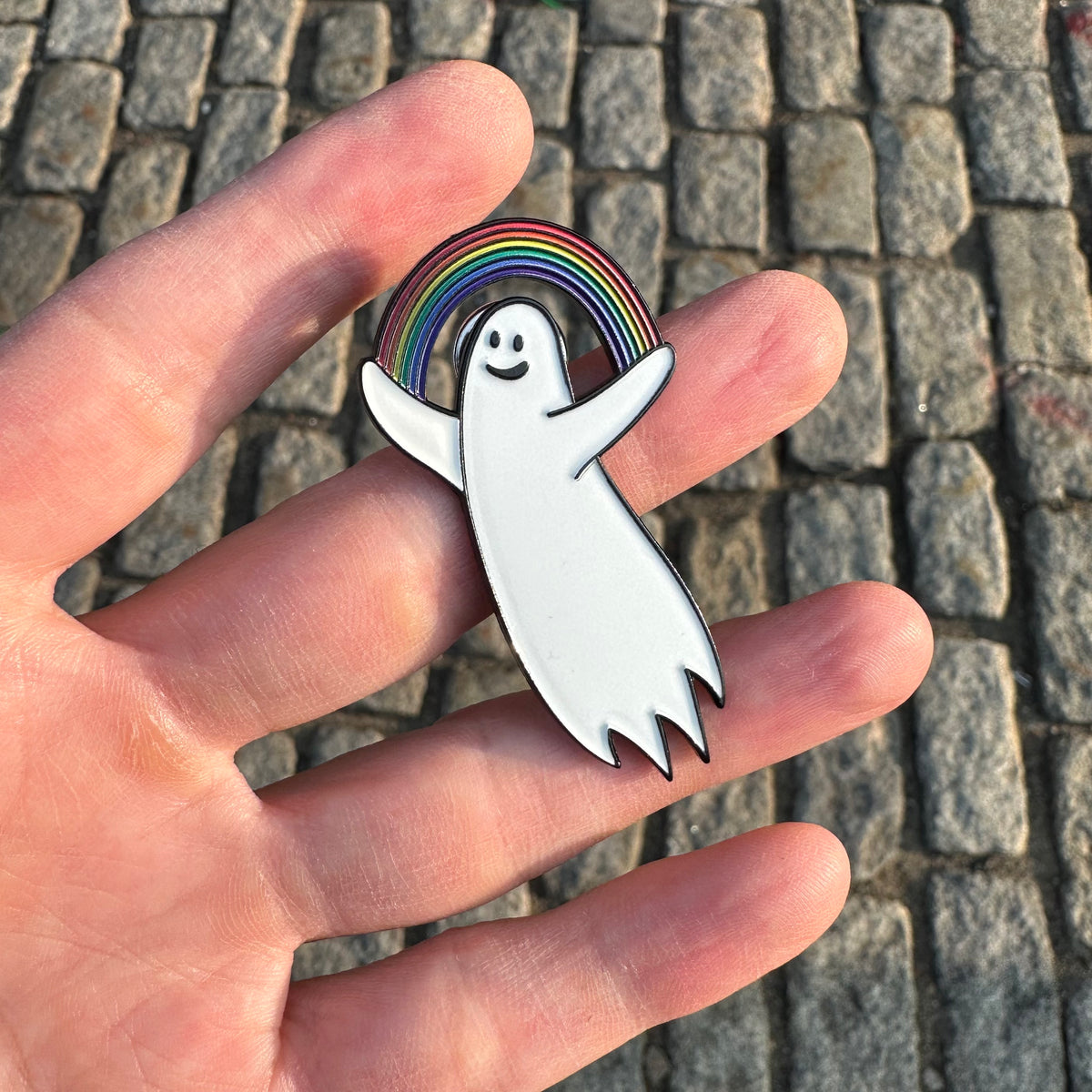 Rainbow Ghost - Enamel Pin – Shining Moon Studio
