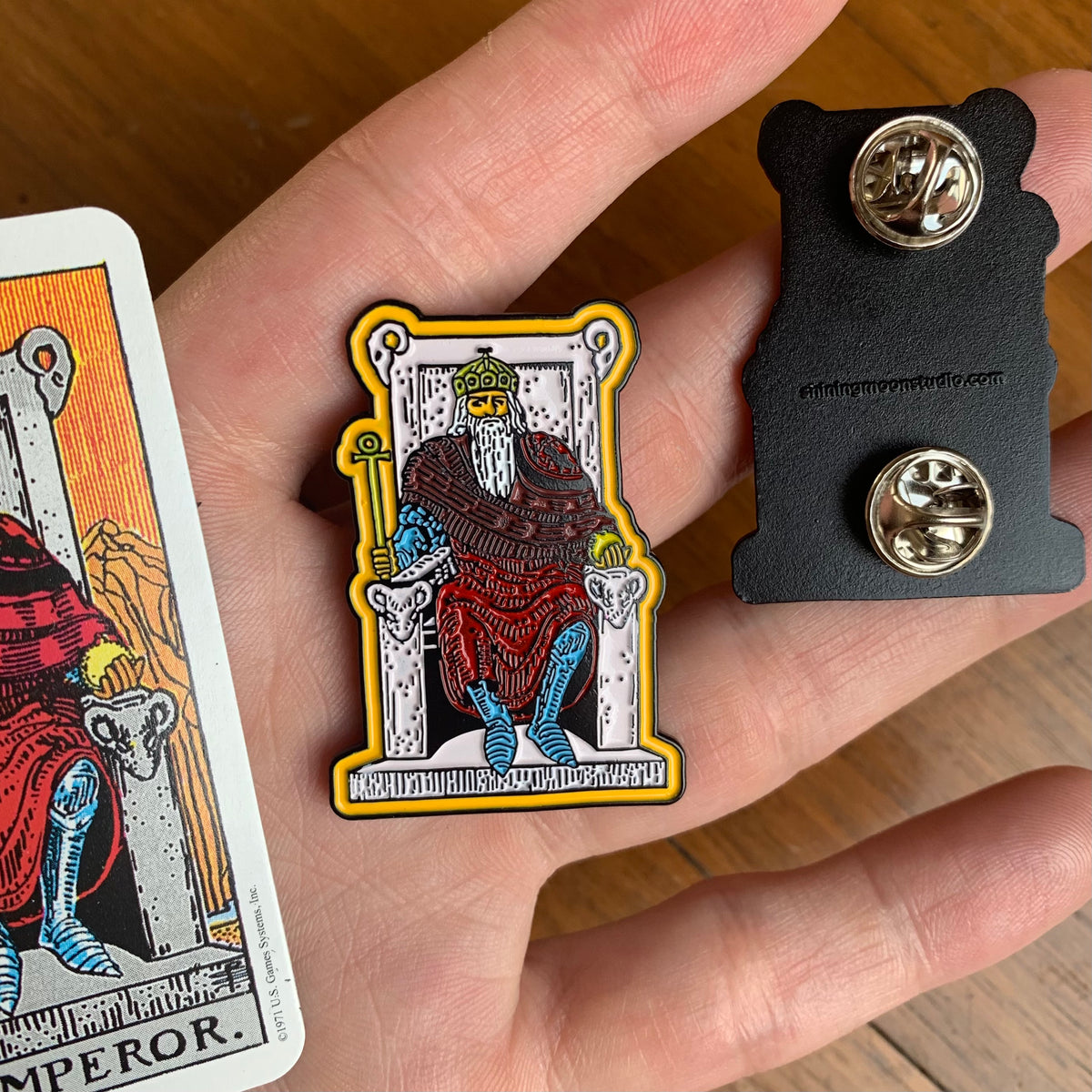 The Emperor Tarot Enamel Pin – Shining Moon Studio